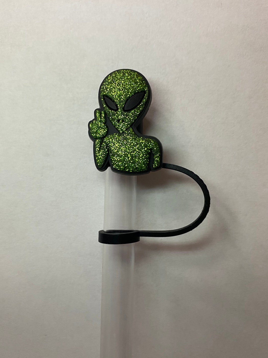 Green Glitter Alien Straw Topper for 10 Mm Straws - Etsy