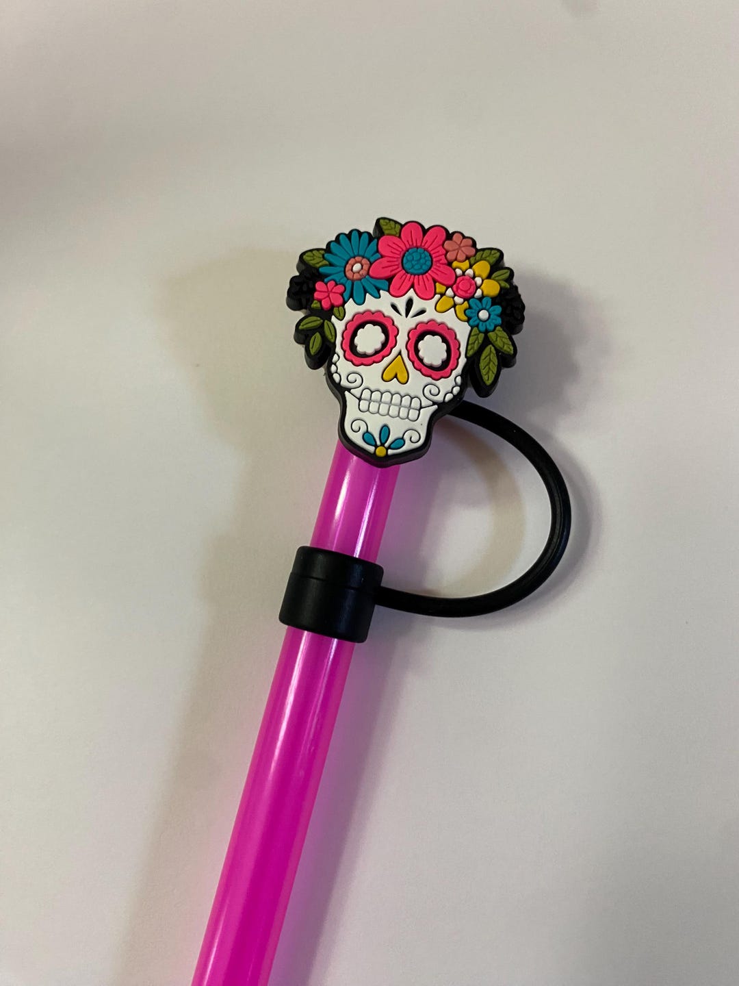 1 Deluxe Sugar Skull Straw Topper for 10 Mm Straws - Etsy