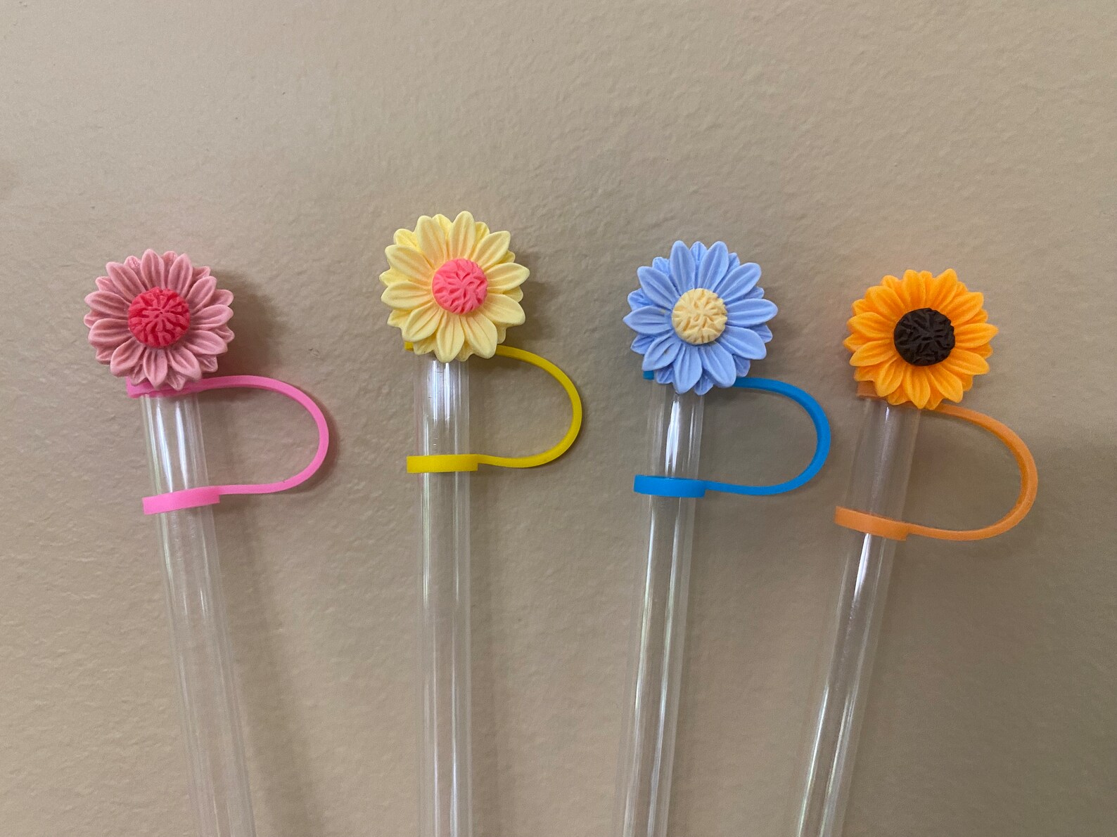 Acrylic Pink Daisy Straw Topper for 10 Mm Straws - Etsy