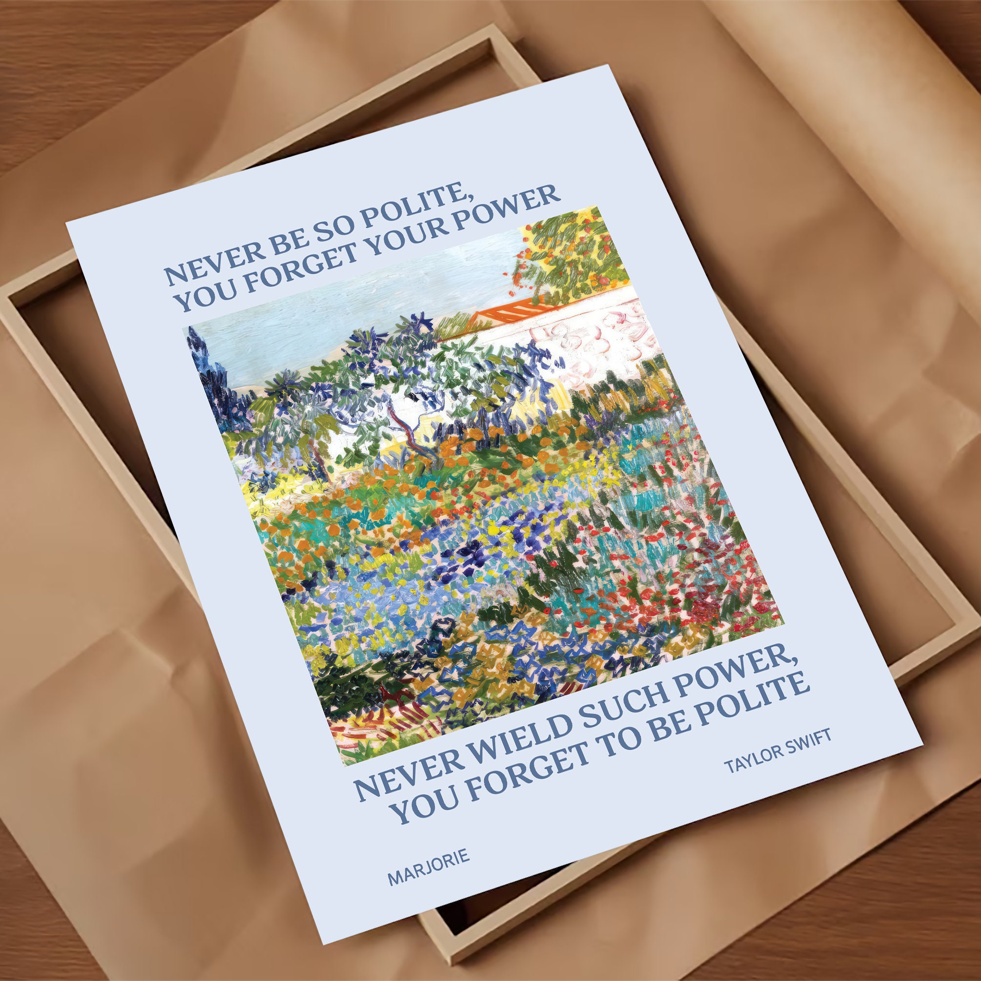 Taylor Swift Poster-marjorie Lyrics-taylor Swiftie Merch-never Be so ...