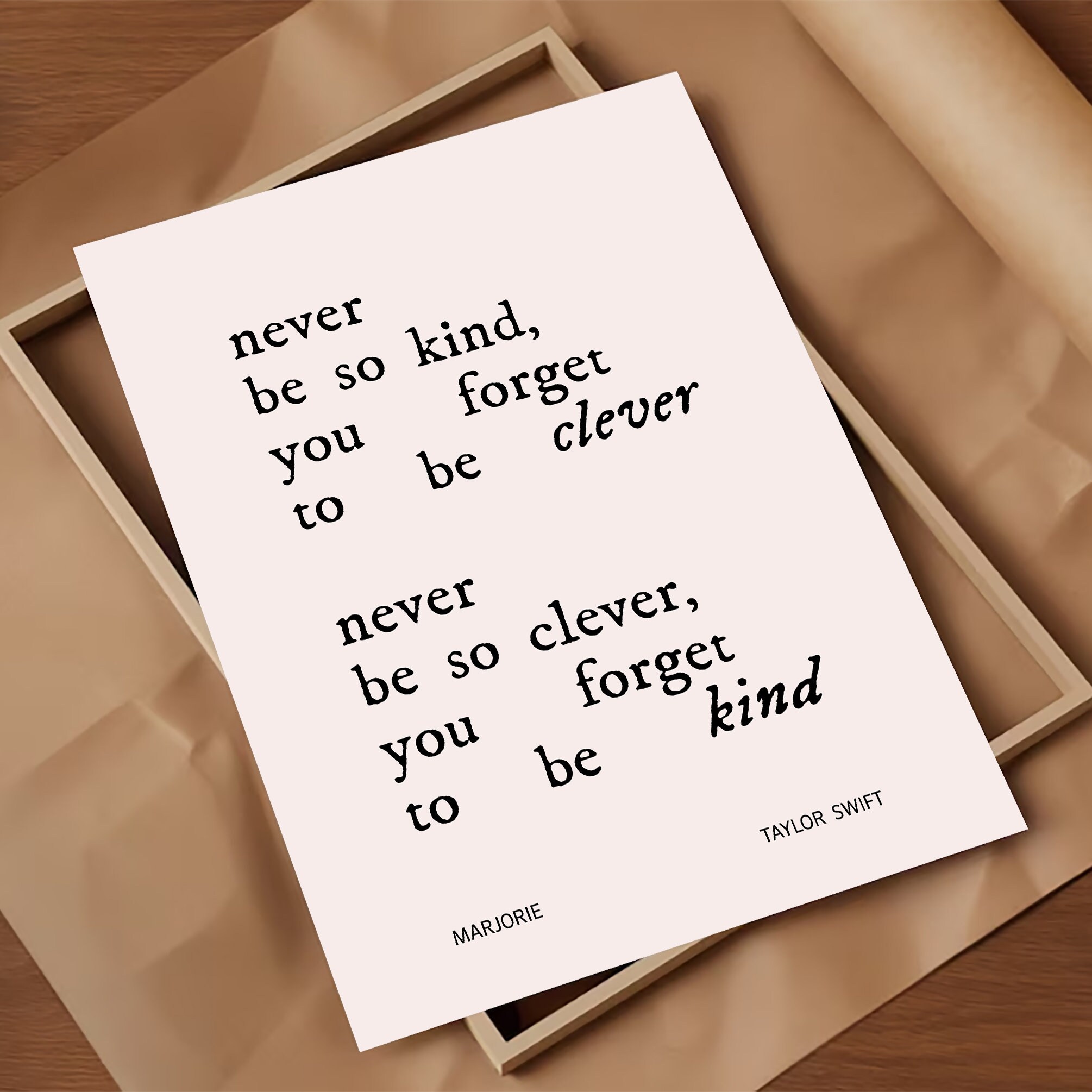 Taylor Swift Poster-marjorie Lyrics-taylor Swiftie Merch-never Be so ...