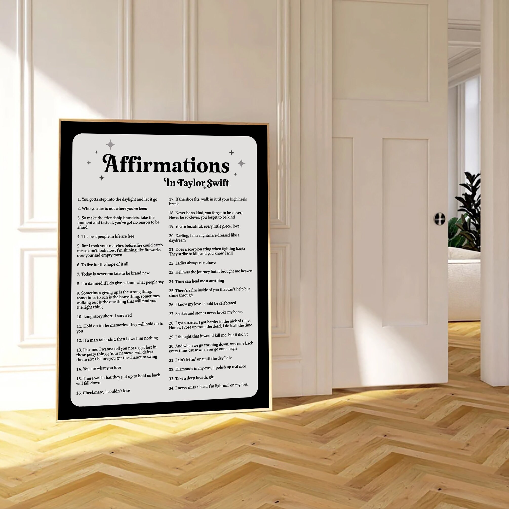 Taylor Swift Affirmations Poster-taylor Swift Poster-taylor Swiftie ...