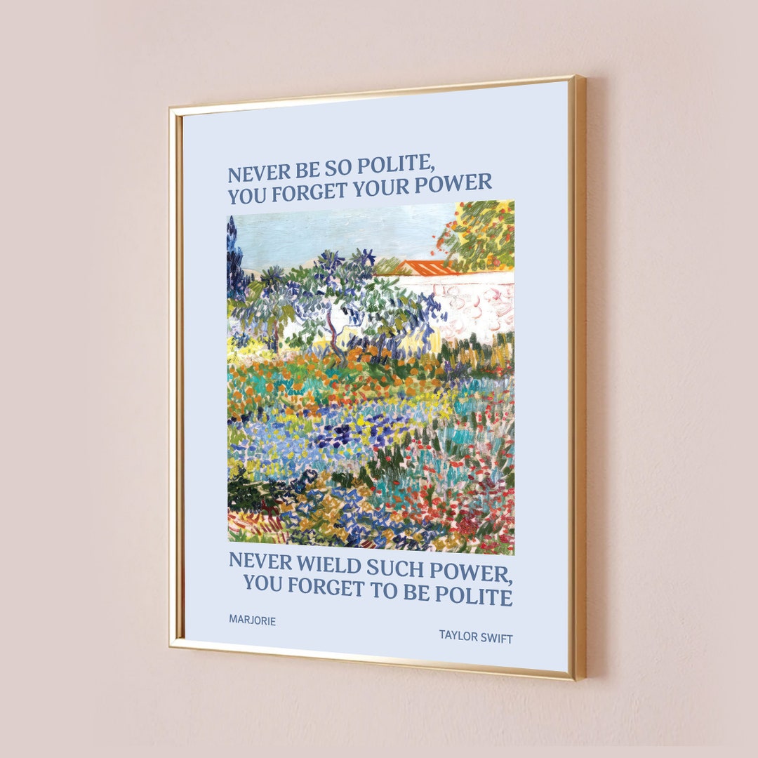 Taylor Swift Poster-marjorie Lyrics-taylor Swiftie Merch-never Be so ...