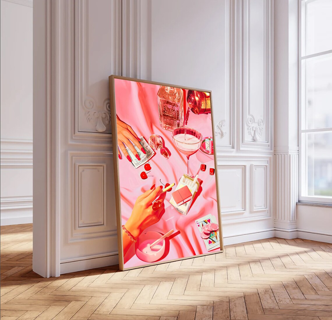 Bar Cart Art-playing Cards Poster-playing Poker Print-poker Night Cards ...