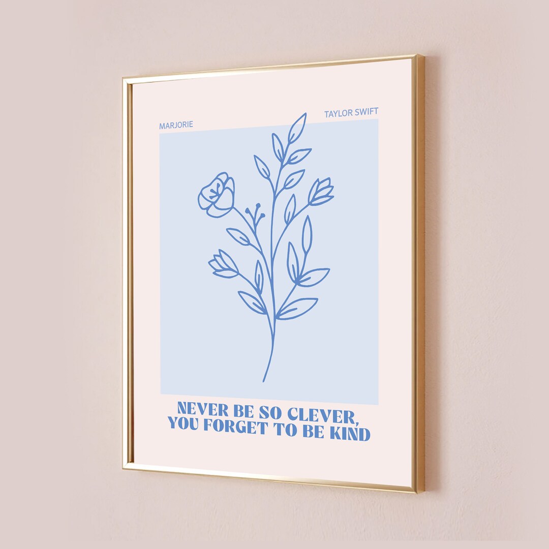 Taylor Swift Poster-marjorie Lyrics-taylor Swiftie Merch-never Be so ...