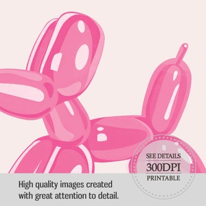 Balloon Dog Print-bubble Dog Poster-preppy Wall Art-dorm Room Decor-y2k ...