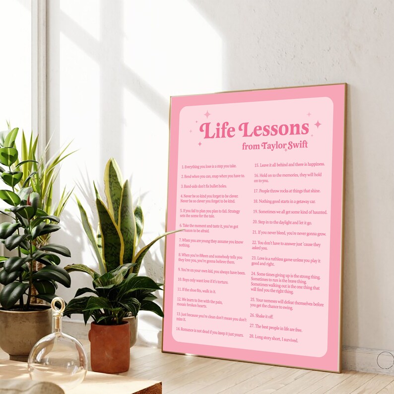 Life Lessons Poster-taylor Swift Poster-taylor Swift Lyric Print-taylor ...