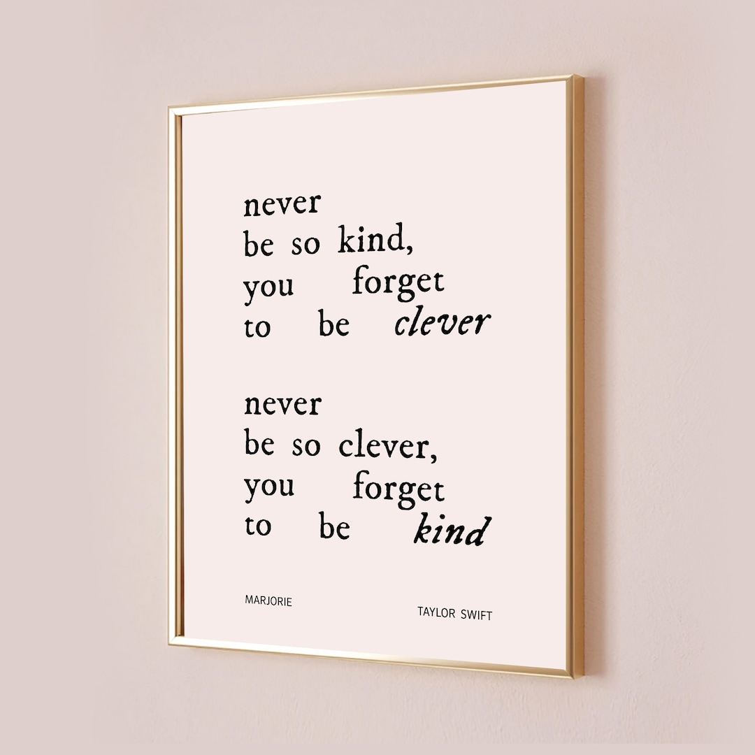 Taylor Swift Poster-marjorie Lyrics-taylor Swiftie Merch-never Be so ...