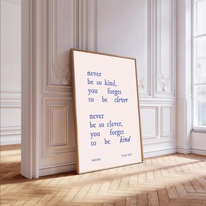 Taylor Swift Poster-marjorie Print-never Be so Kind You Forget to Be ...