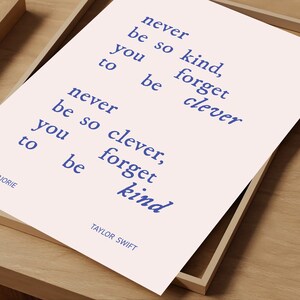 Taylor Swift Poster-marjorie Print-never Be so Kind You Forget to Be ...