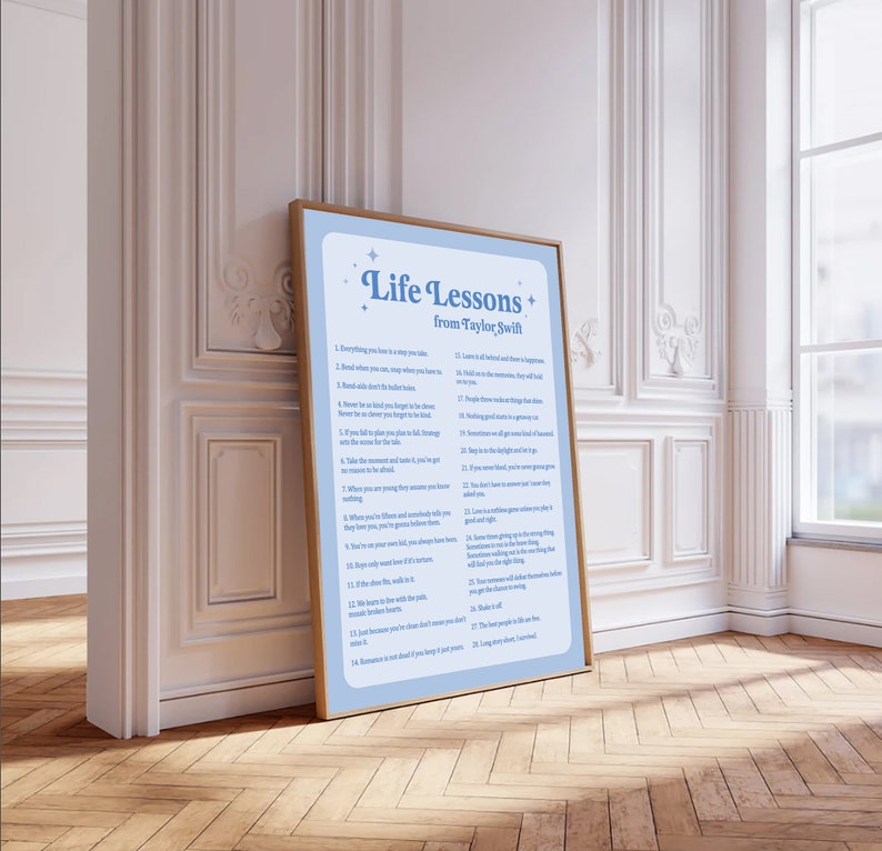 Life Lessons Poster-taylor Swift Poster-taylor Swift Lyric Print-taylor ...