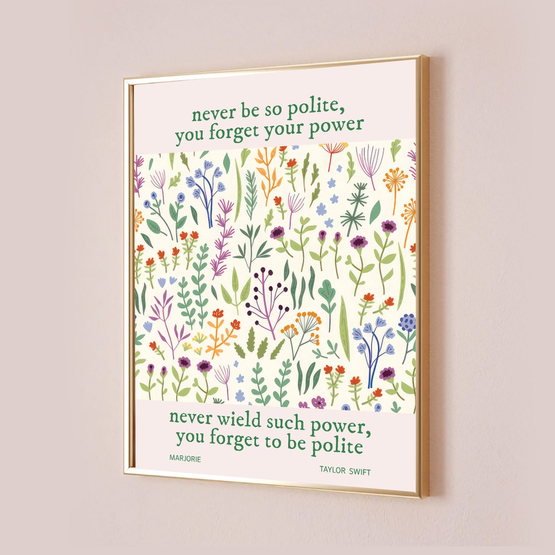 Marjorie Print-taylor Swift Poster-taylor Swift Decor-never Be so ...