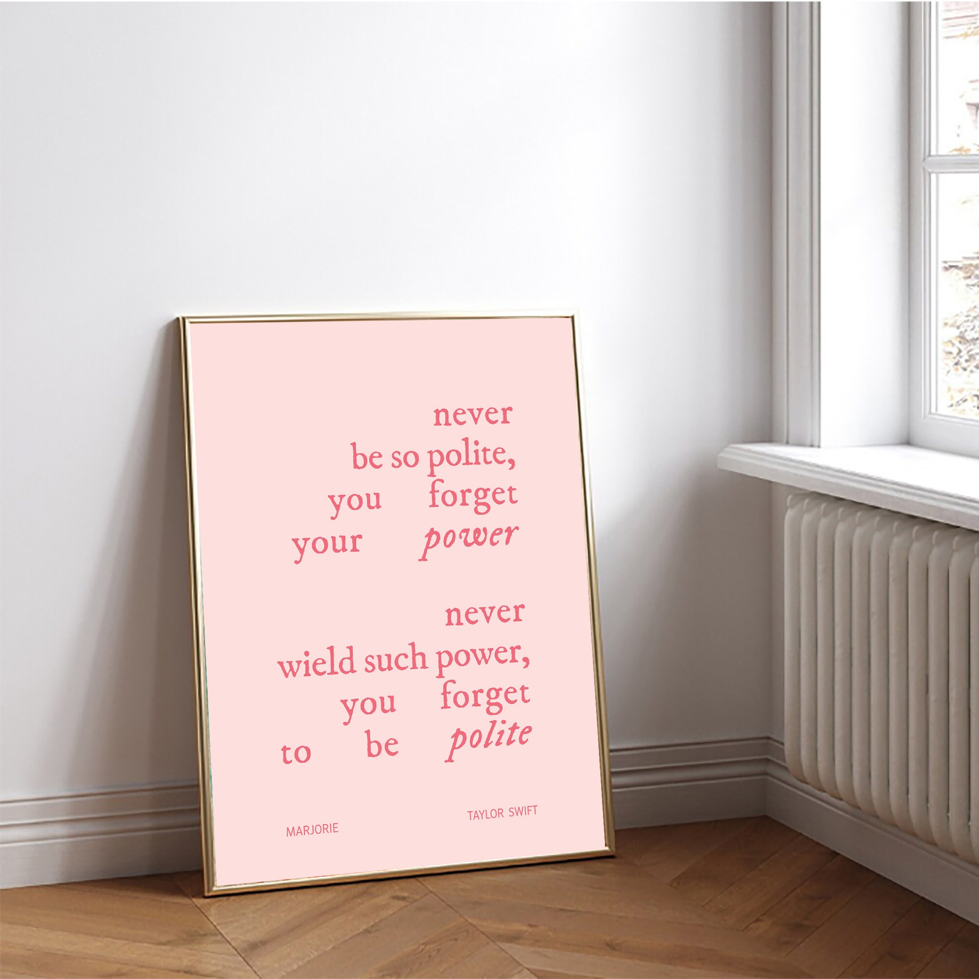 Taylor Swift Poster-marjorie Lyrics-taylor Swiftie Merch-never Be so ...