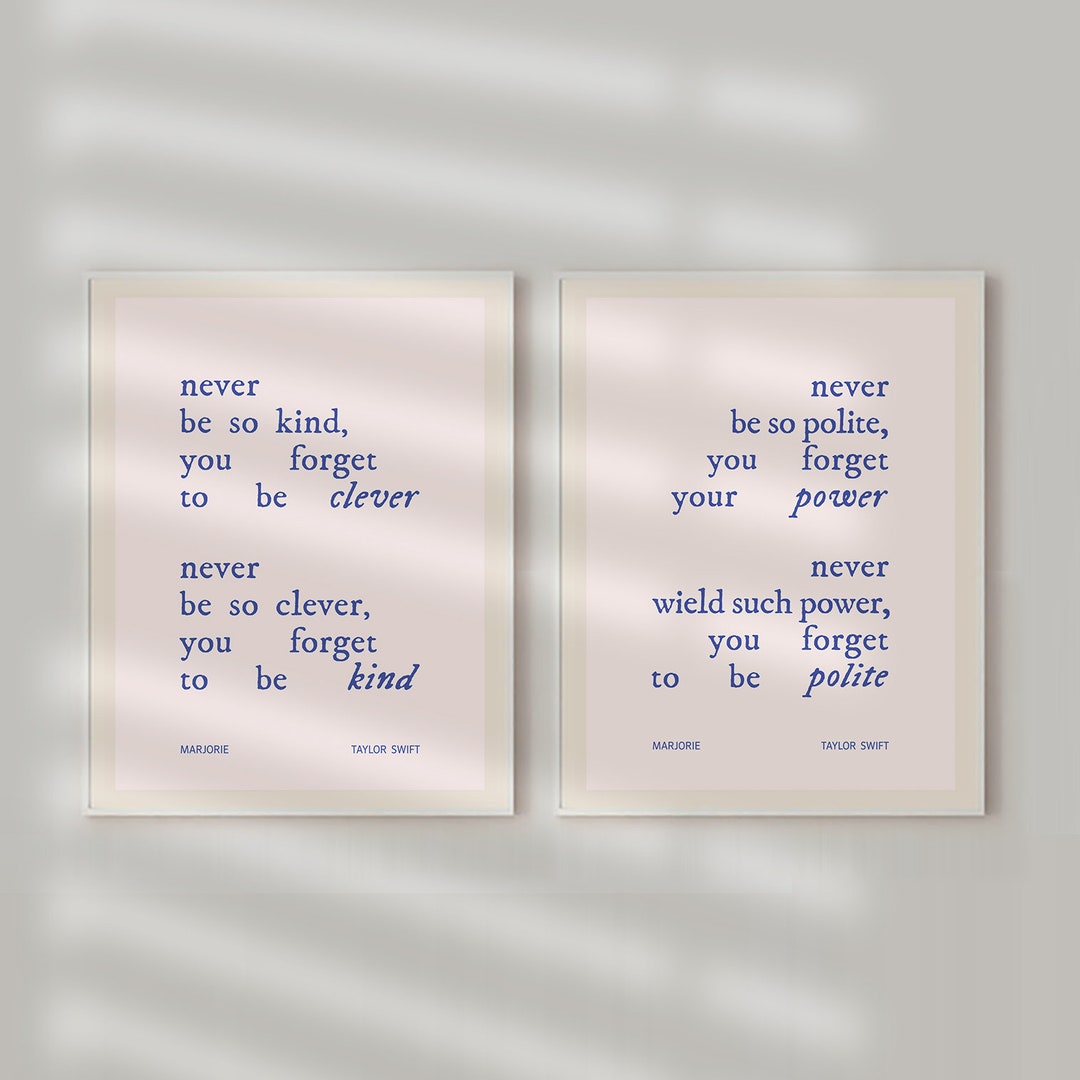 Taylor Swift Poster-marjorie Lyrics-taylor Swiftie Merch-never Be so ...