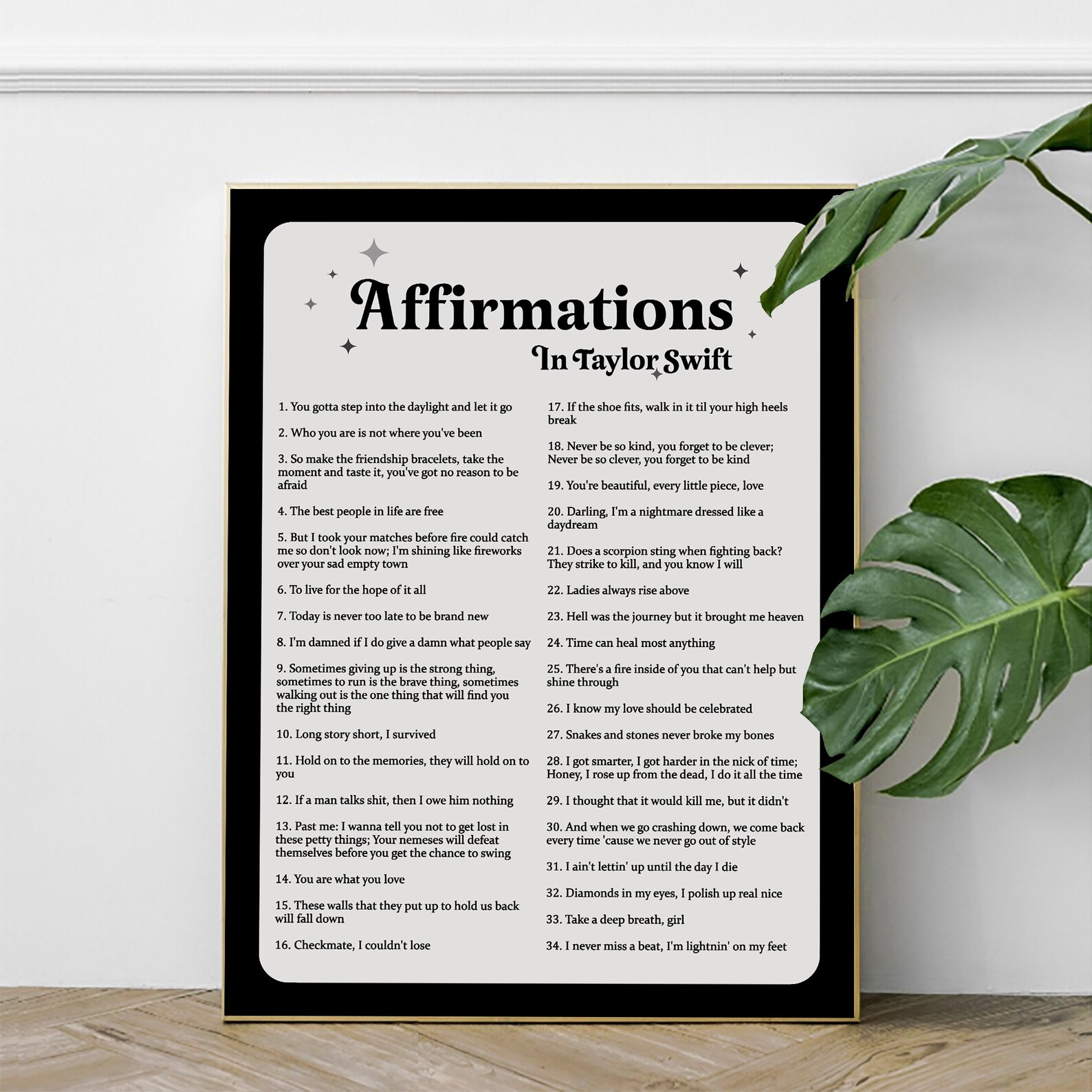 Taylor Swift Affirmations Poster-taylor Swift Poster-taylor Swiftie ...