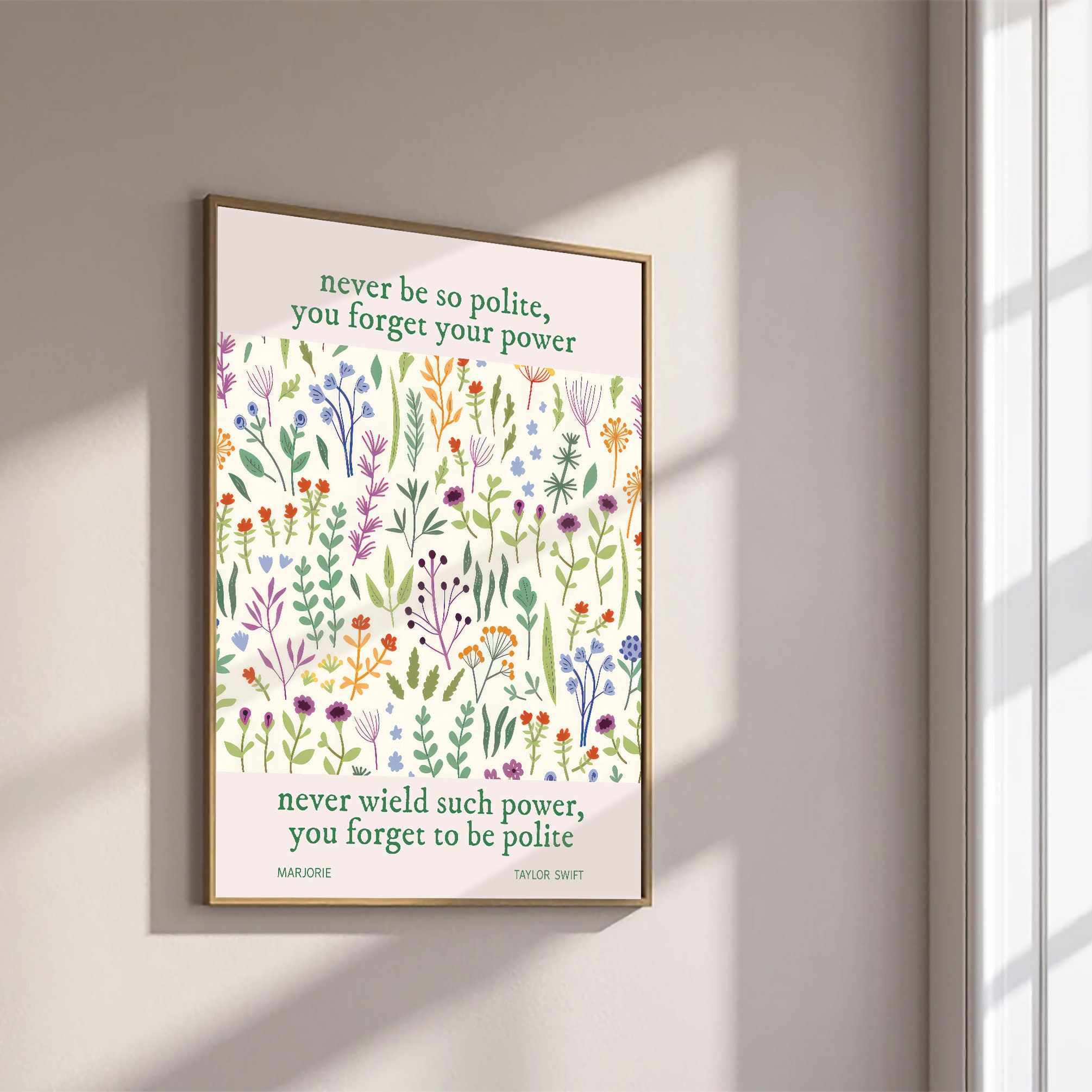 Marjorie Print-taylor Swift Poster-taylor Swift Decor-never Be so ...