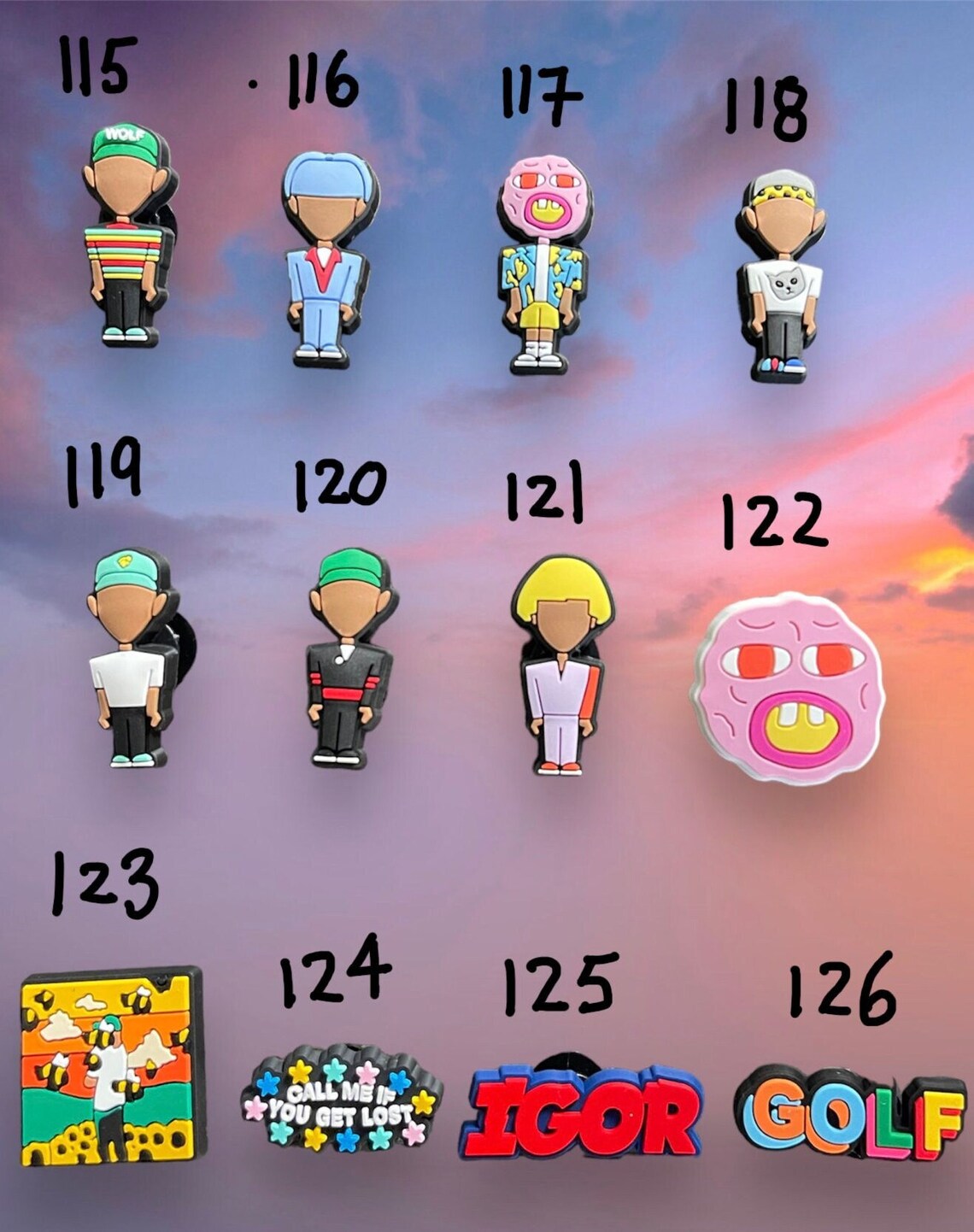 Hip Hop Shoe Charms / Tyler the Creator Shoe Charms - Etsy