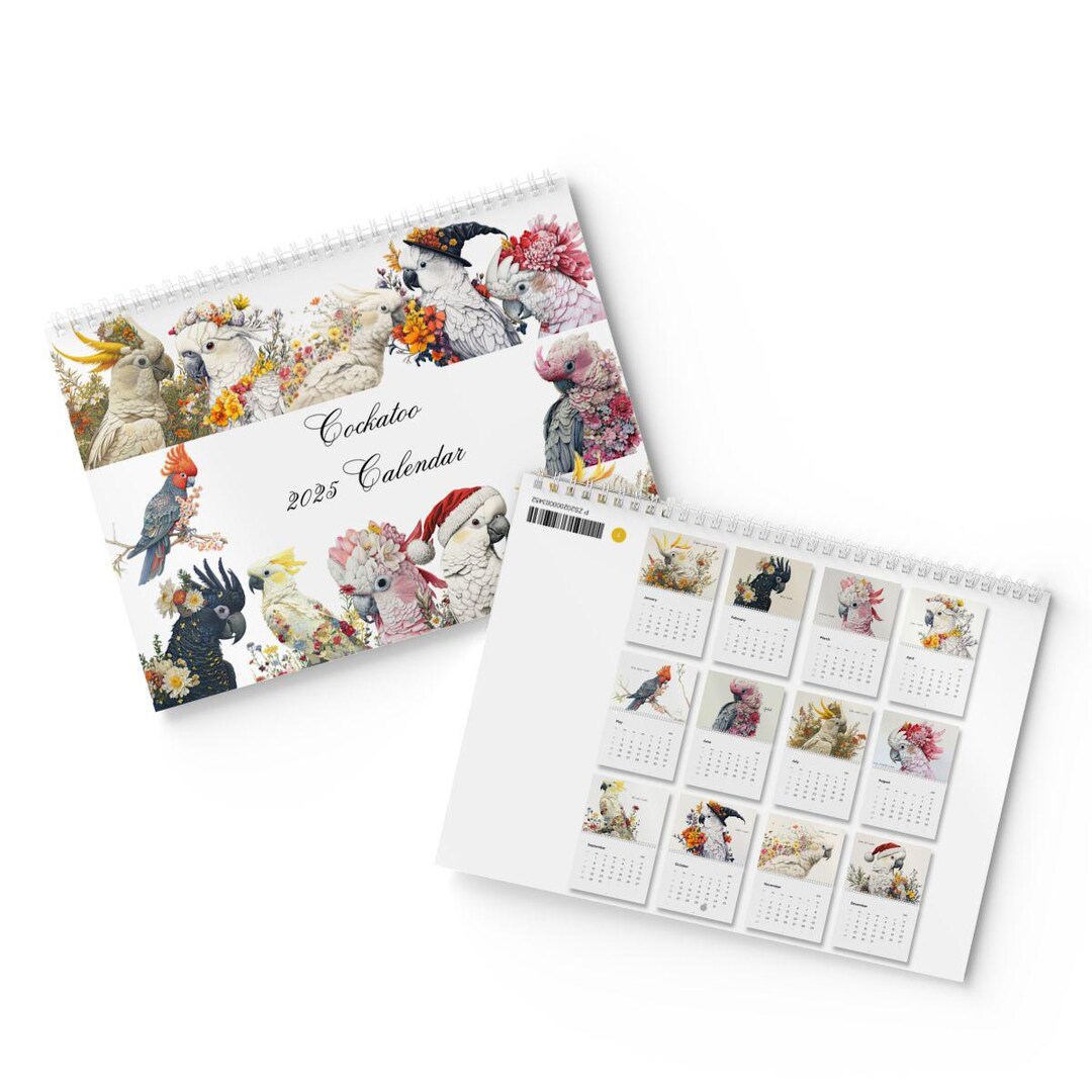 Cockatoo Calendar 2025, Cockatoo, Cockatoo Lover, Ideal Gift for Bird ...
