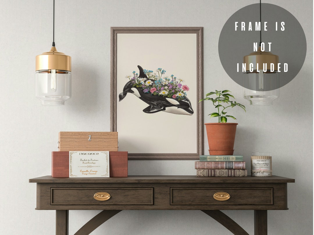 Orca Flowers Rolled Posters, Orca, Orca Flowers Wall Art, Orca Art ...