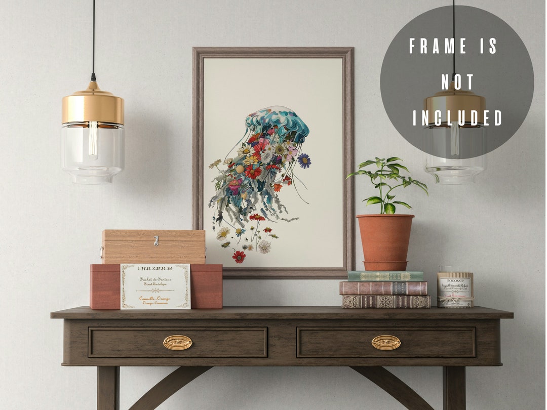 Jellyfish Flowers Rolled Posters, Jellyfish, Jellyfish Flowers Wall Art ...