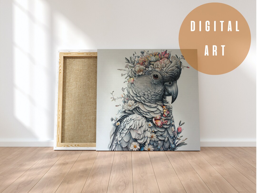 PRINTABLE Cockatoo Flowers Wall Art, Cockatoo Photo, Cockatoo Art ...