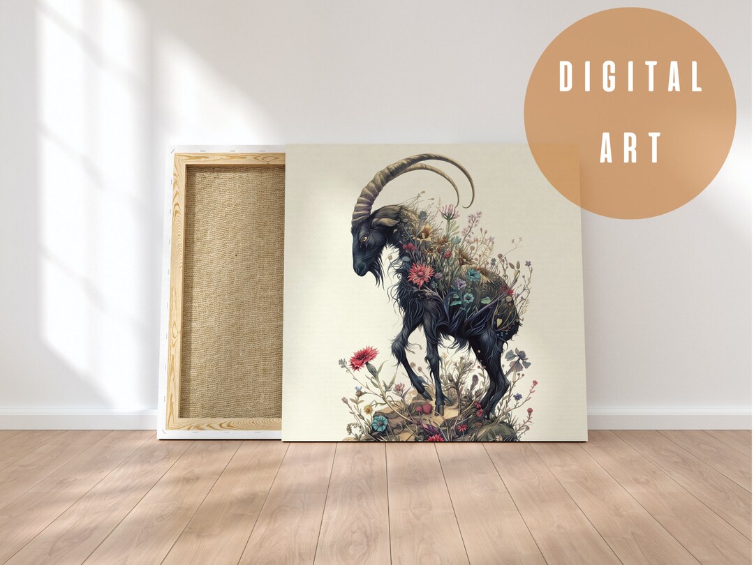 PRINTABLE Baby Goat Flower Wall Art, Goat Photo, Cute Goat, Goat Lover ...