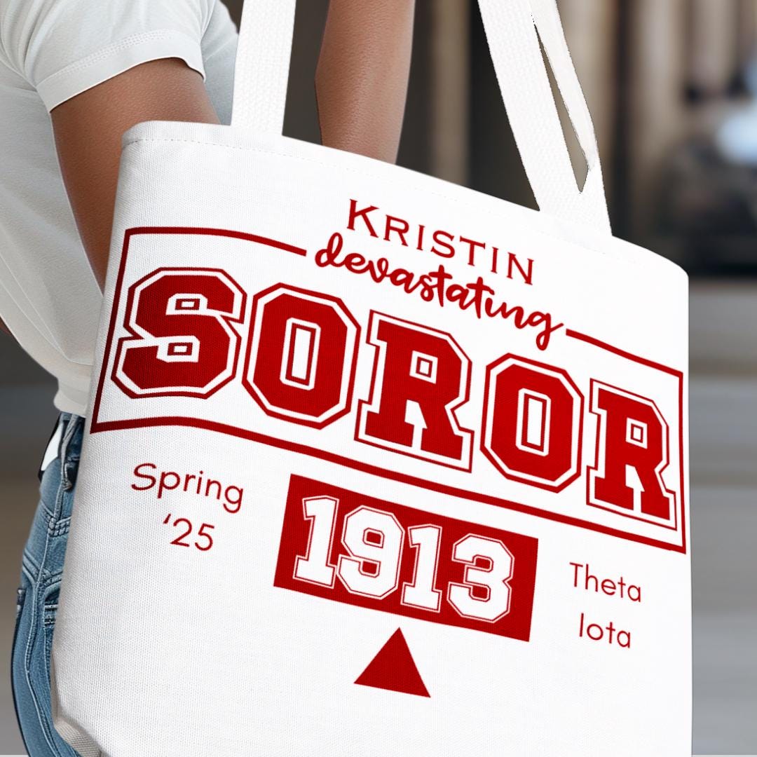 Delta Soror Tote, Personalized DST New Initiate Bag, Delta Alumnae Gift ...