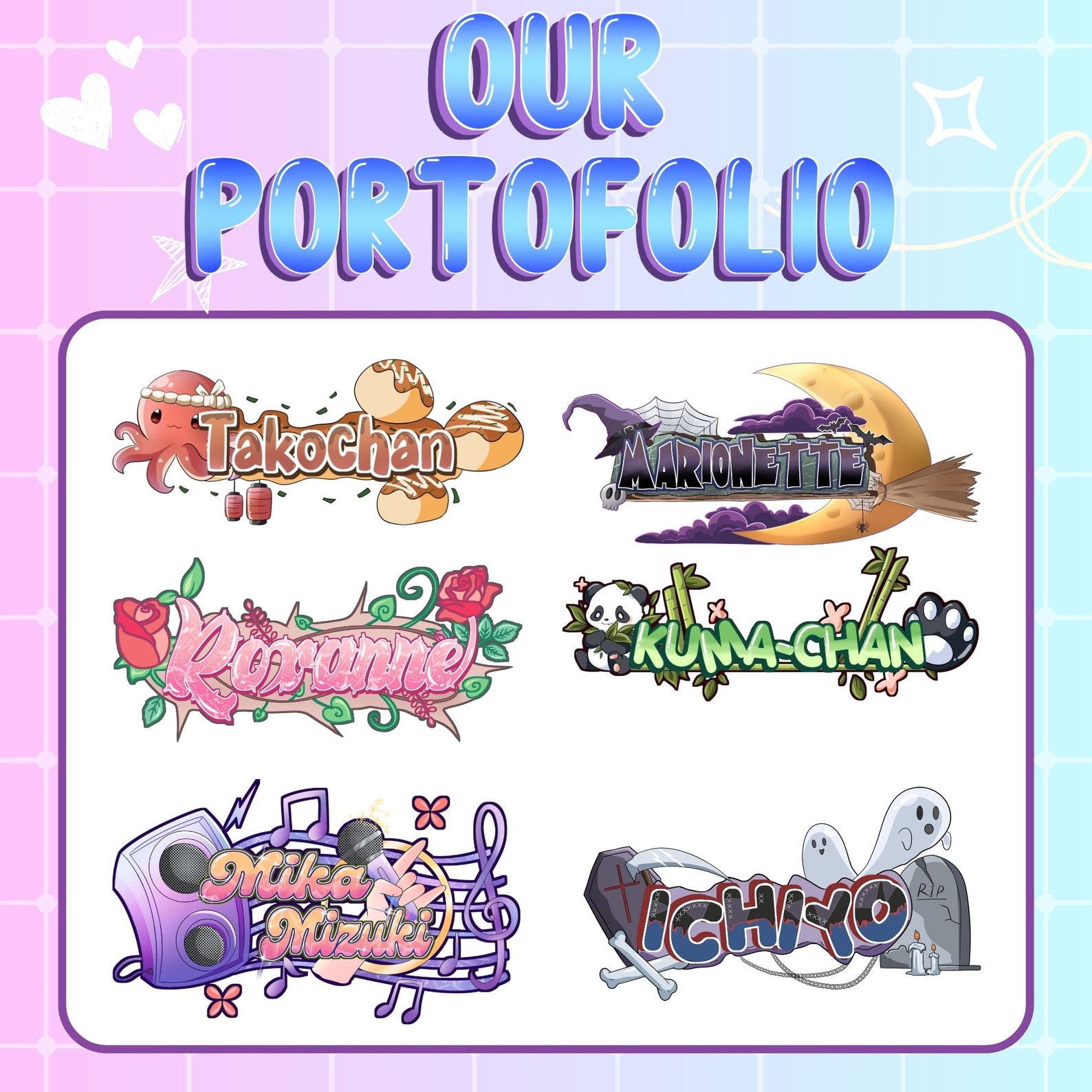 Custom Vtuber Logo Custom Vtuber Logo Text Chibi Vtuber Logo Kawaii ...