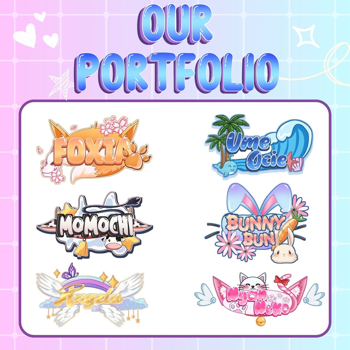 Custom Vtuber Logo Custom Vtuber Logo Text Chibi Vtuber Logo Kawaii ...