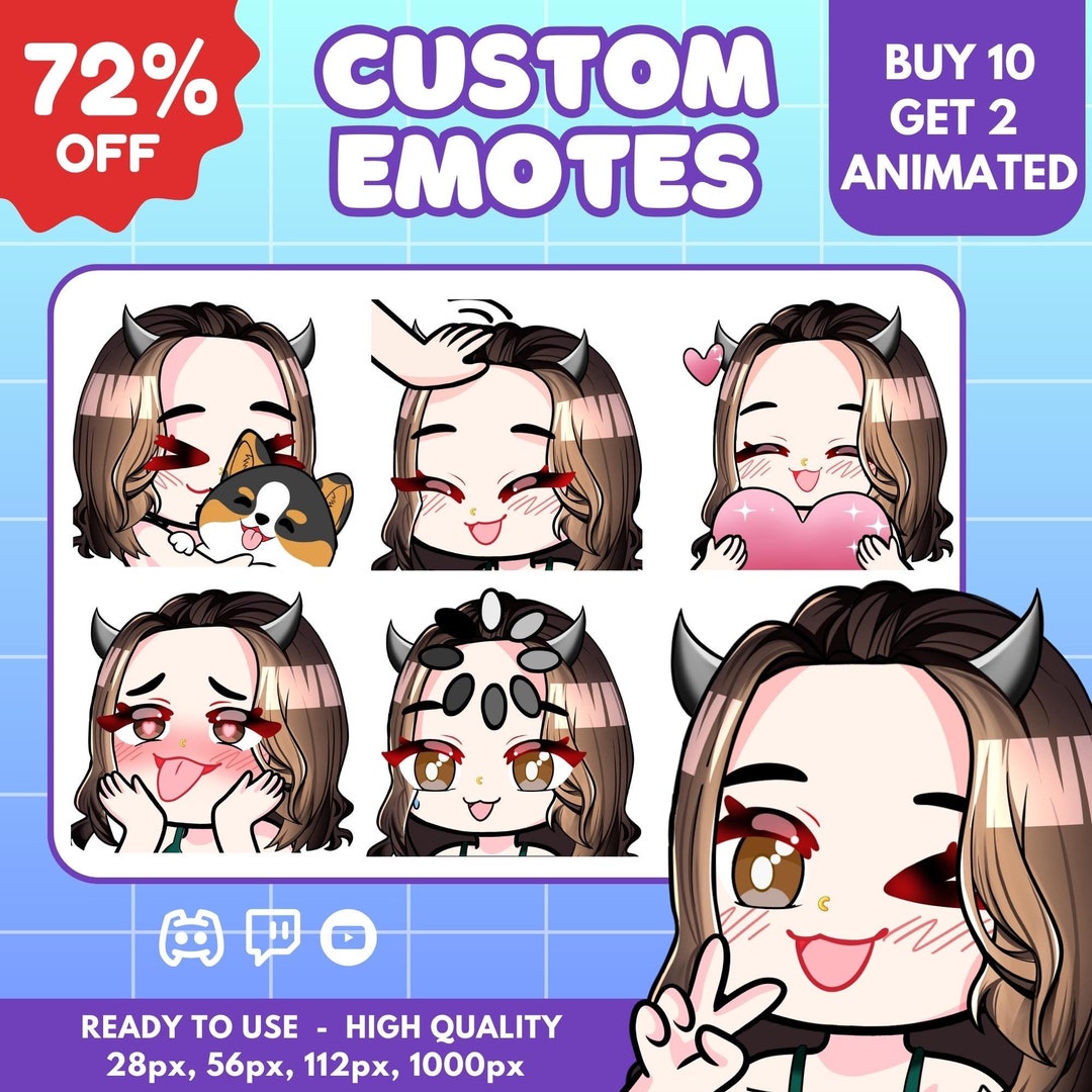 Custom Emotes Twitch, Emotes Pack, Emotes Animated, Emotes Template ...