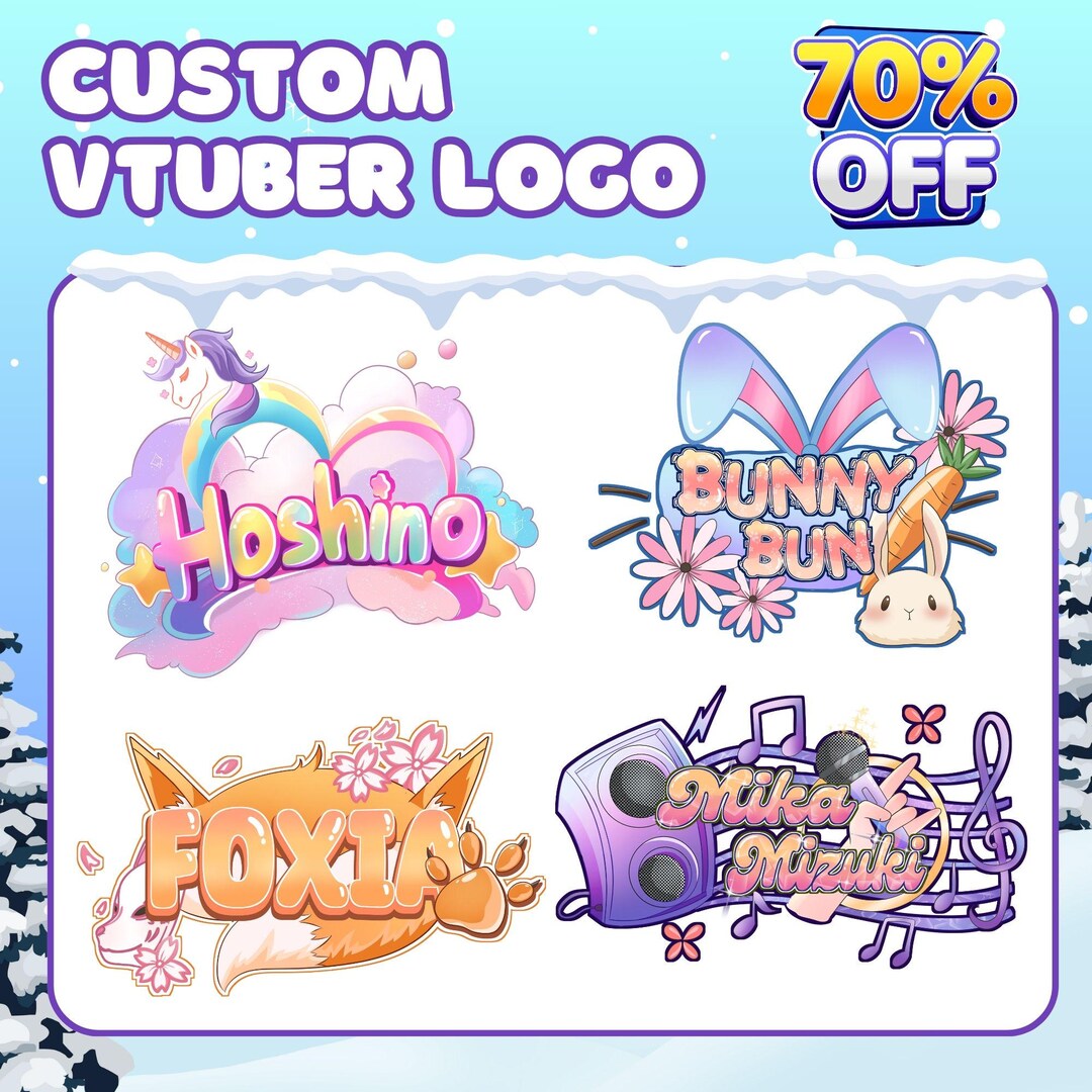 Custom Vtuber Logo Custom Vtuber Logo Text Chibi Vtuber Logo Kawaii ...