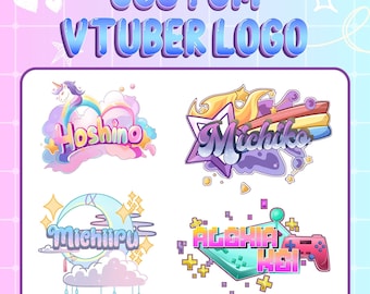 Custom Cute Vtuber Logo Vtuber Logo Text Cute Logo Chibi Logo Kawaii ...