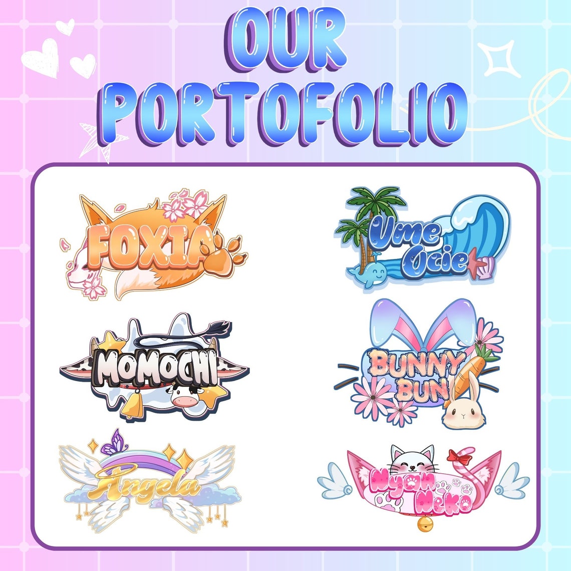 Custom Vtuber Logo Custom Vtuber Logo Text Chibi Vtuber Logo Kawaii ...