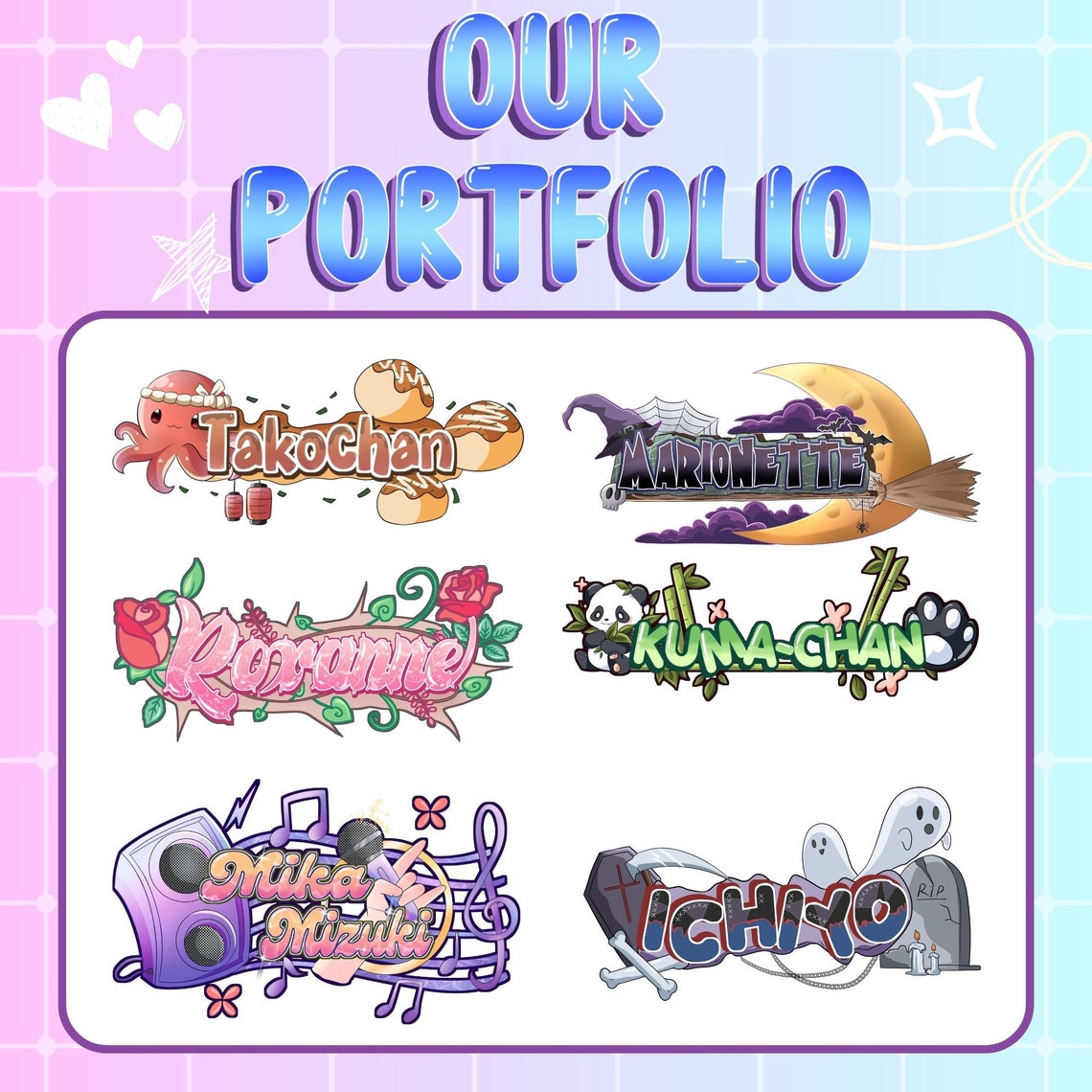 Custom Vtuber Logo Custom Vtuber Logo Text Chibi Vtuber Logo Kawaii ...