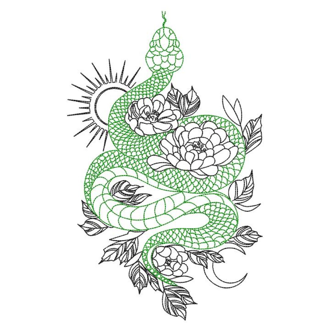 Snake Machine Embroidery Design, Snake Pattern, Reptile Embroidery ...
