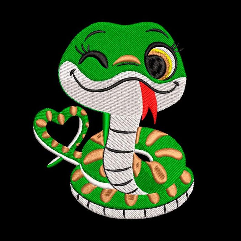 Snake Machine Embroidery Design, Snake Pattern, Reptile Embroidery ...