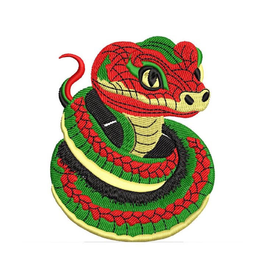 Snake Machine Embroidery Design, Snake Pattern, Reptile Embroidery ...