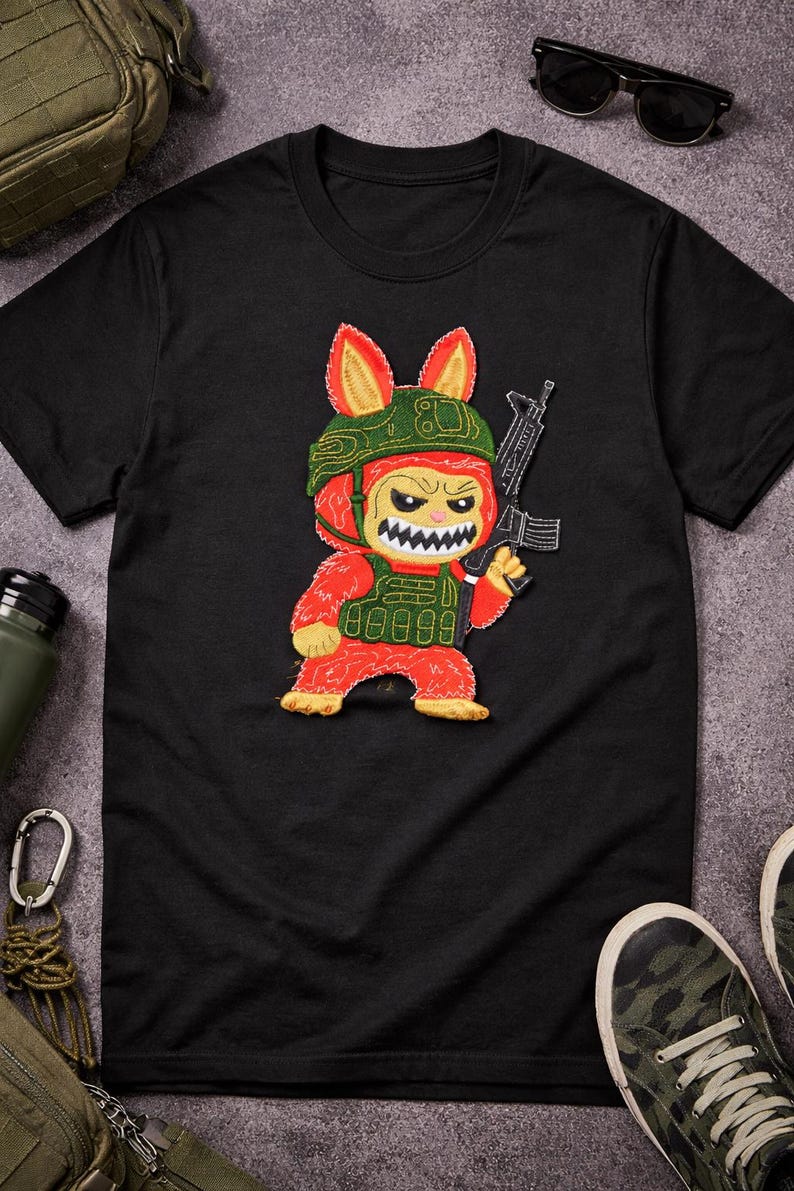 Tactical Labubu Machine Embroidery Design, Military Labubu Digital File ...