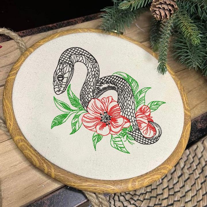 Snake Machine Embroidery Design, Snake Pattern, Reptile Embroidery ...