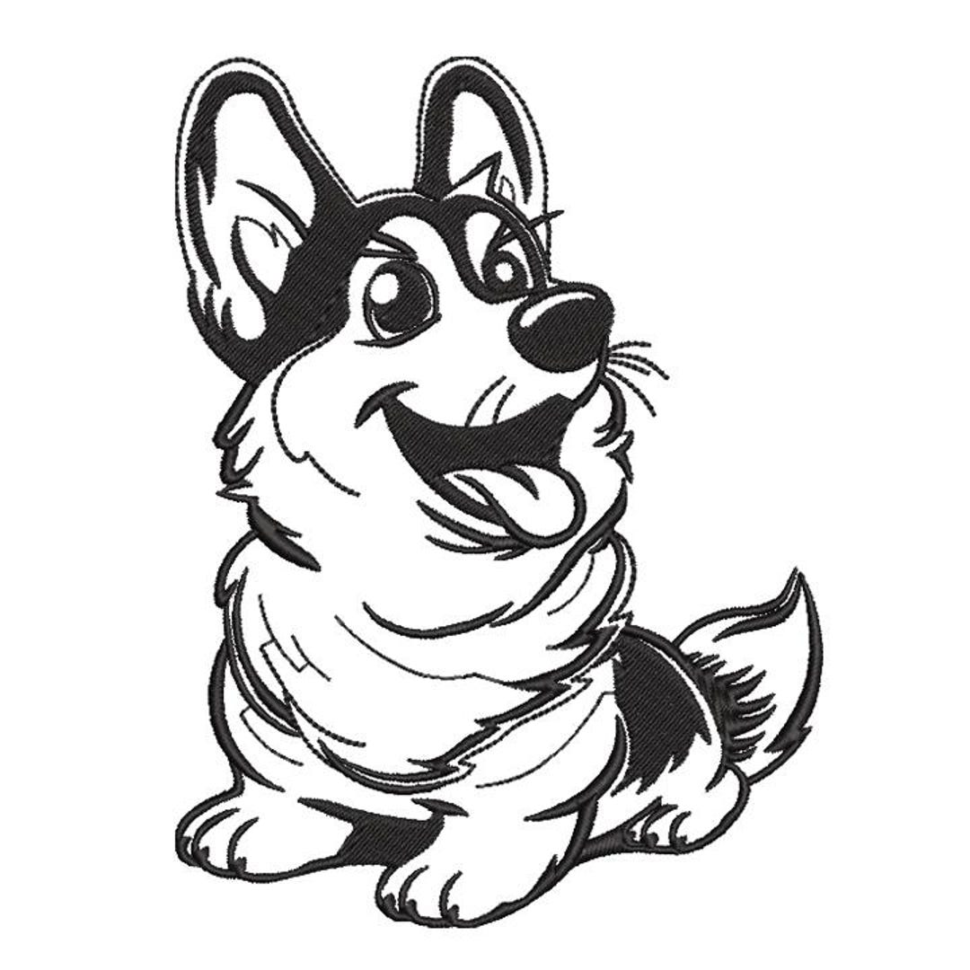 Corgi Machine Embroidery Design, Dog Embroidery, Welsh Corgi, Animal ...