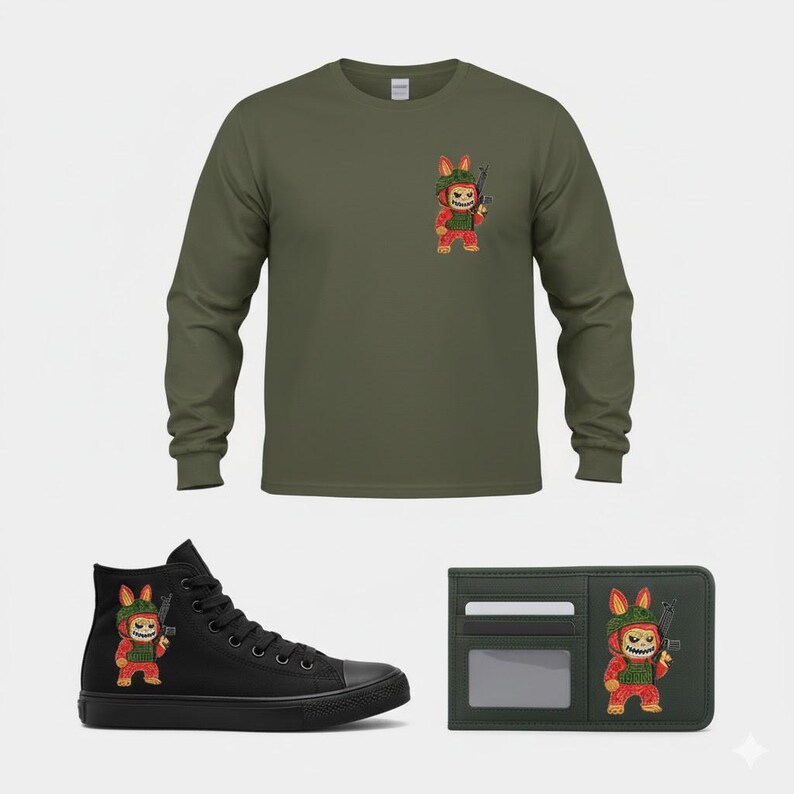 Tactical Labubu Machine Embroidery Design, Military Labubu Digital File ...