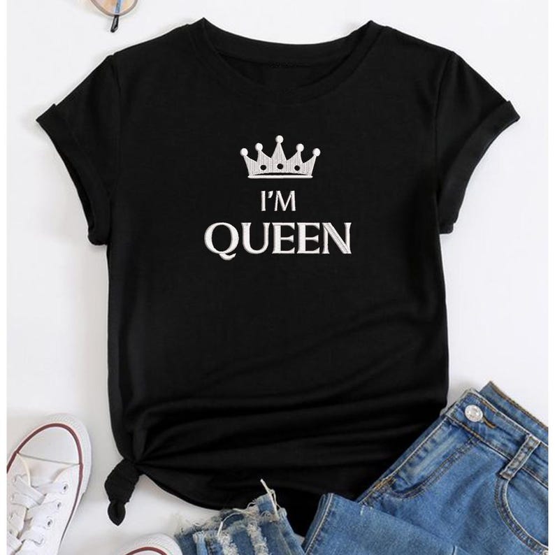 Queen Crown Embroidery Design, I'm Queen Machine Embroidery File, Royal ...