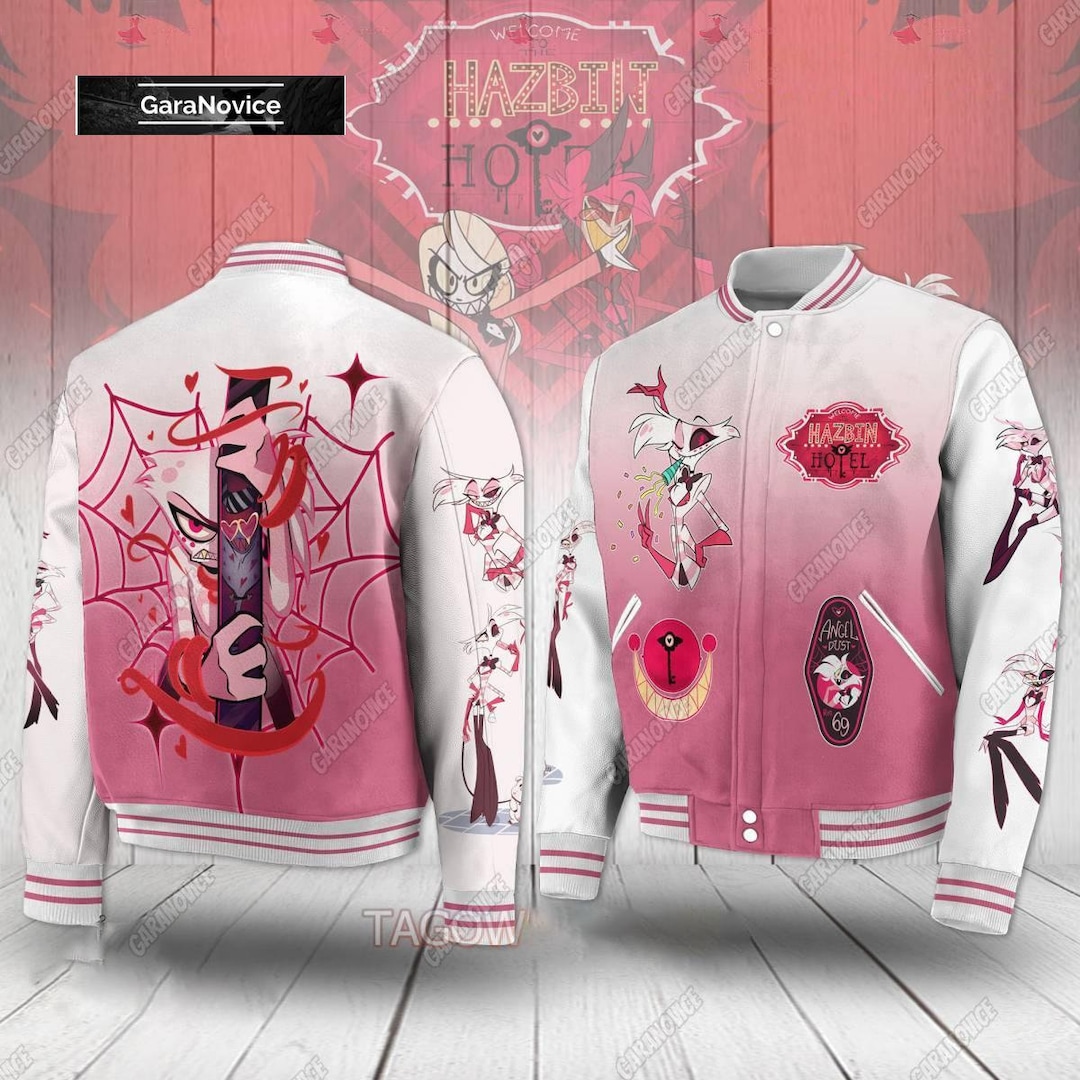 Hazbin Hotel Baseball Jacket, Angel Dust Hell Hote Baseball Shirt ...