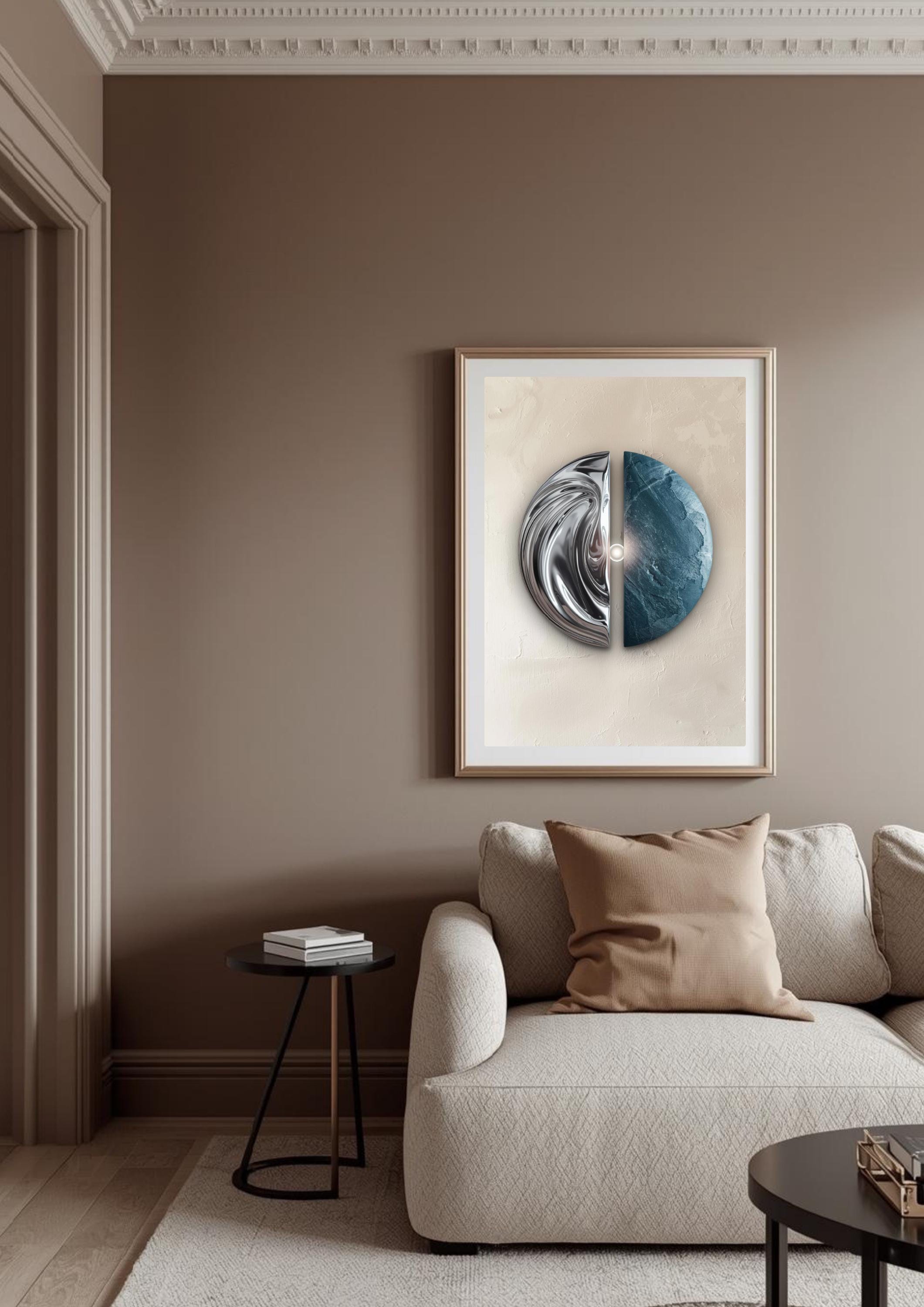 The Balance Gate – Abstract Portal Wall Art Poster, Chrome & Stone Yin ...
