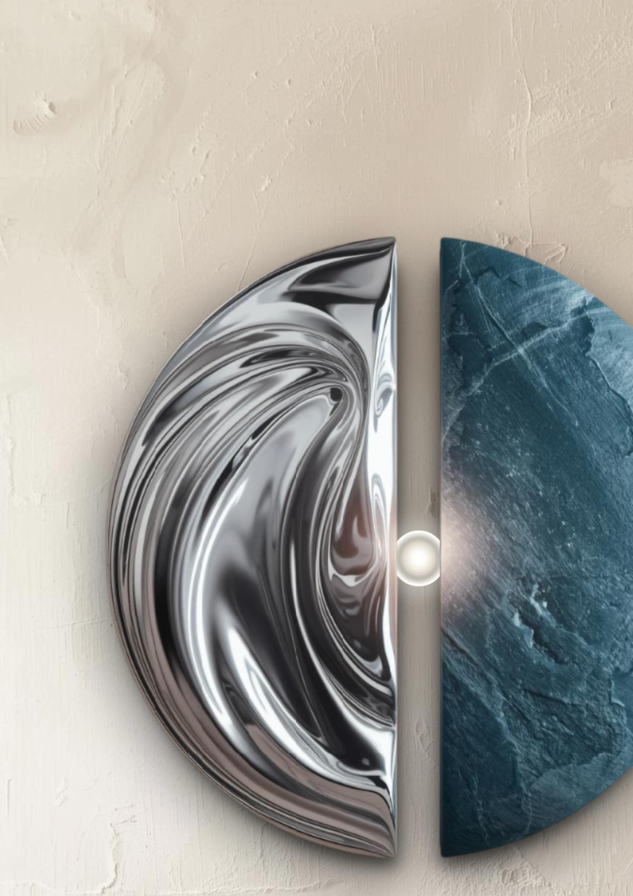 The Balance Gate – Abstract Portal Wall Art Poster, Chrome & Stone Yin ...