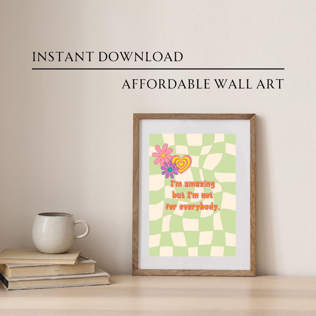 Funky Quote Print, Printable Gift, Optical Illusion Inspirational Quote ...