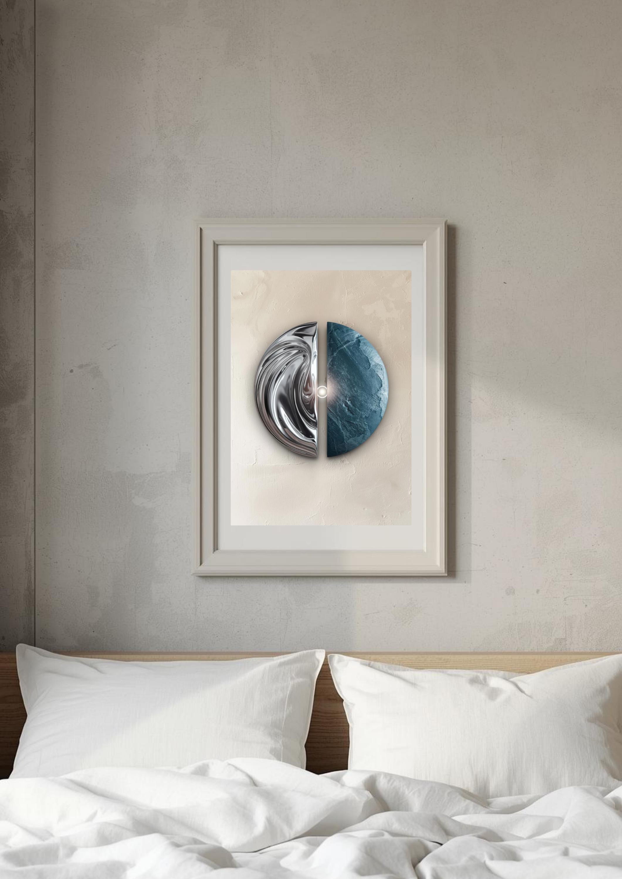 The Balance Gate – Abstract Portal Wall Art Poster, Chrome & Stone Yin ...