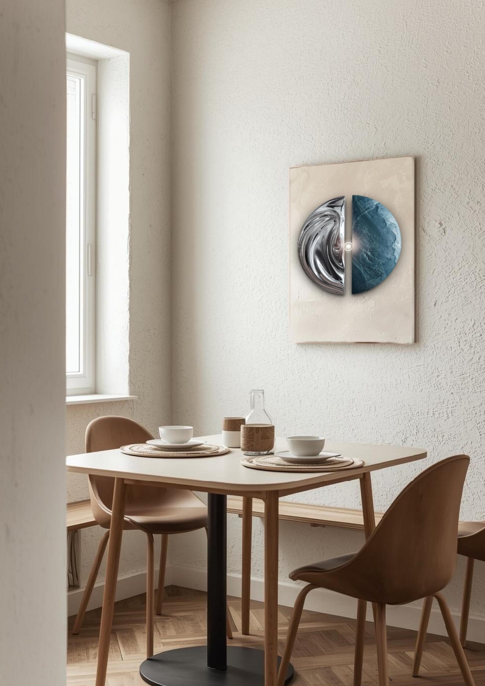 The Balance Gate – Abstract Portal Wall Art Poster, Chrome & Stone Yin ...