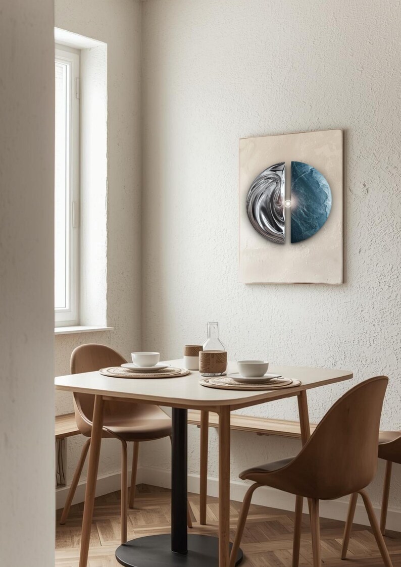 The Balance Gate – Abstract Portal Wall Art Poster, Chrome & Stone Yin ...