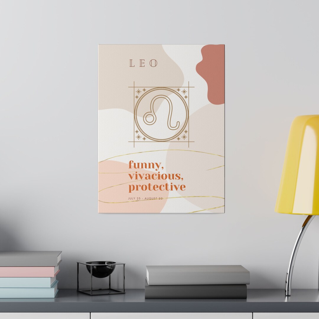Leo Canvas Neutral, Zodiac Wall Art, Neutral Decor, Minimalist Art ...
